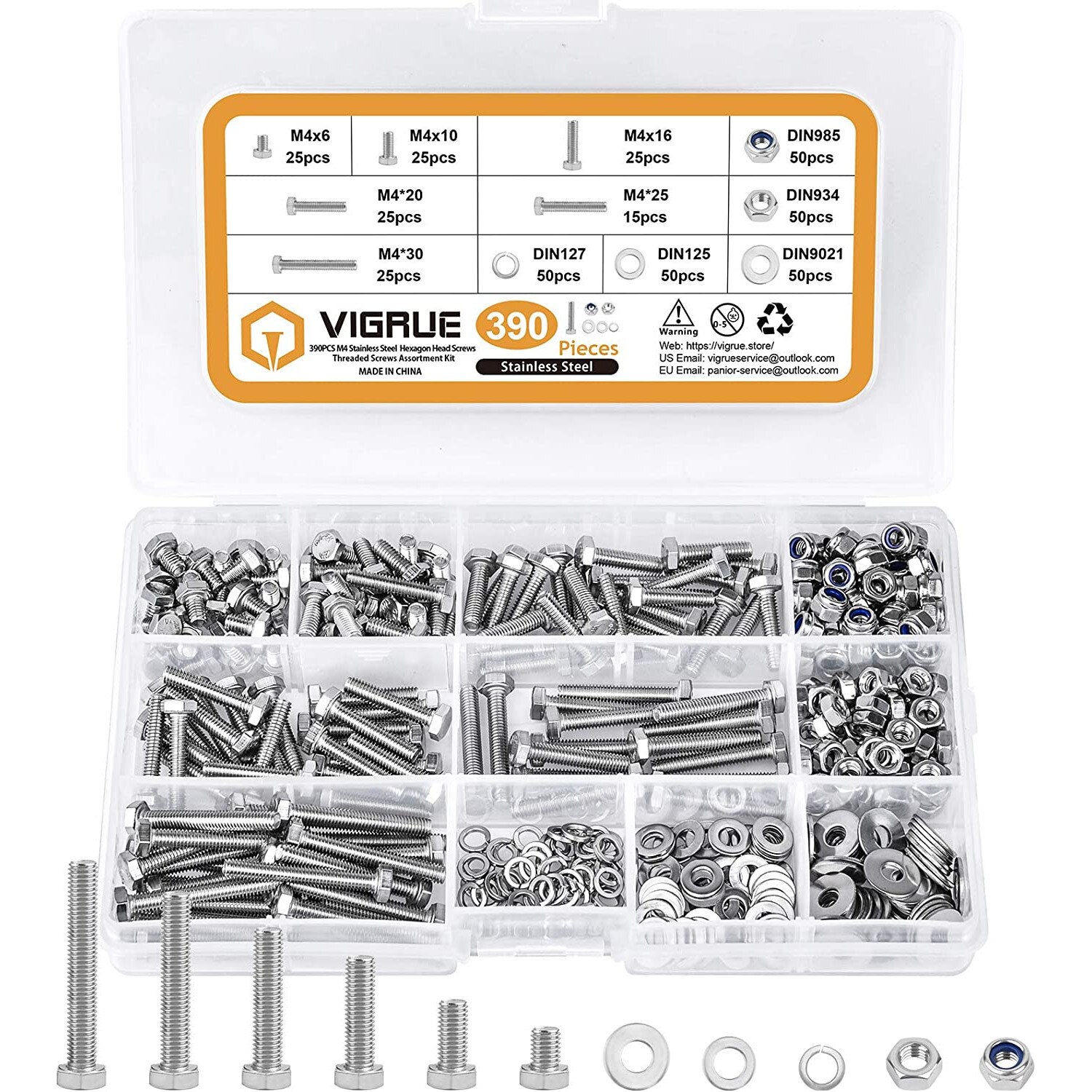 Set 390 suruburi, Inox, Argintiu - eMAG.ro