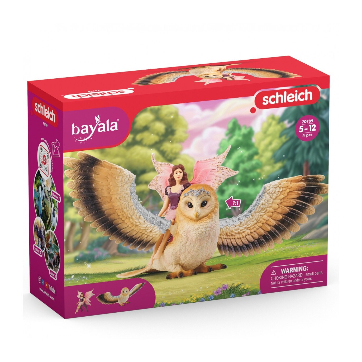 Фигурка Schleich Fairy in Flight on Glam-Owl, ръчно рисувана, 30 см ...