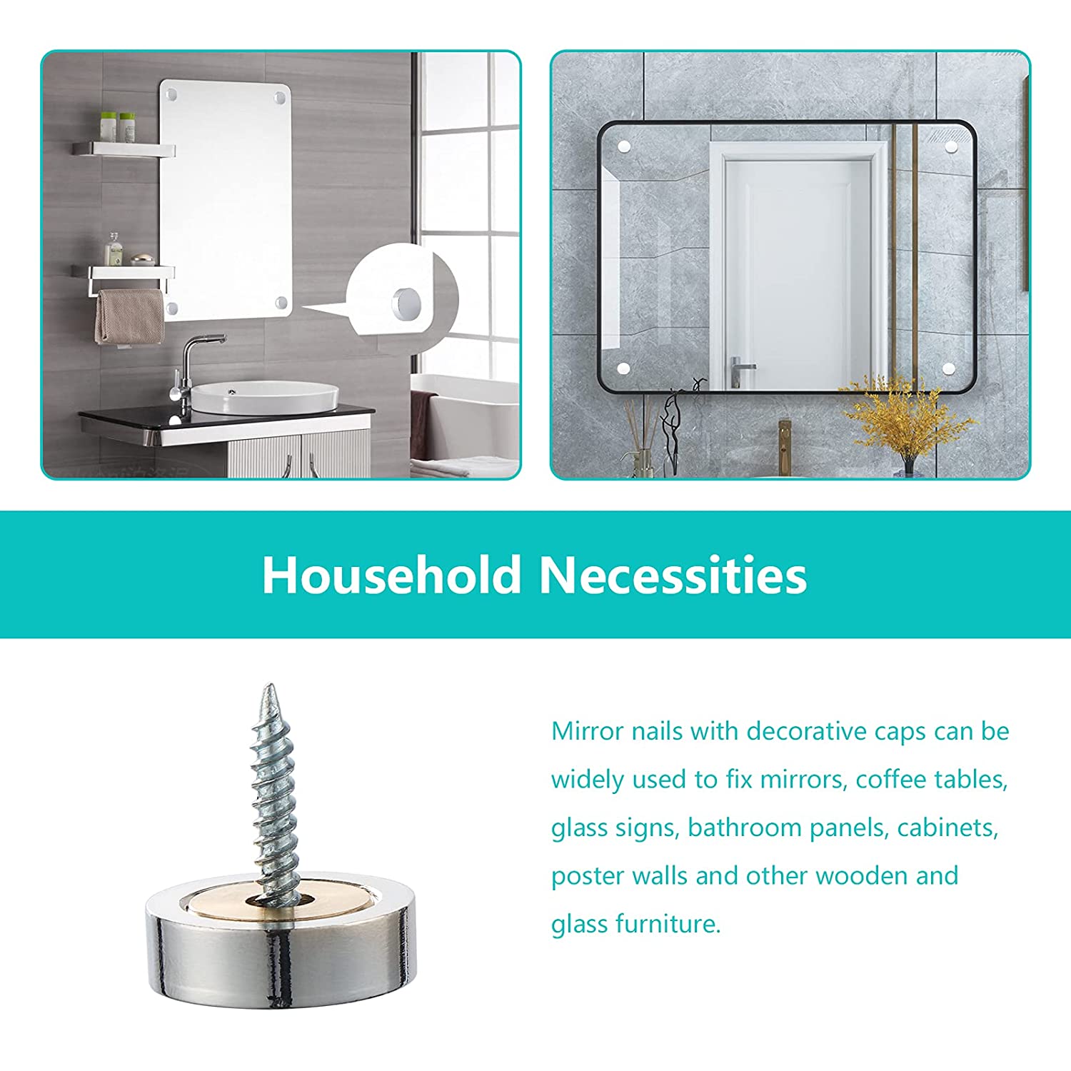 Set 20 suruburi decorative, Alama, 10 mm, Argintiu - eMAG.ro