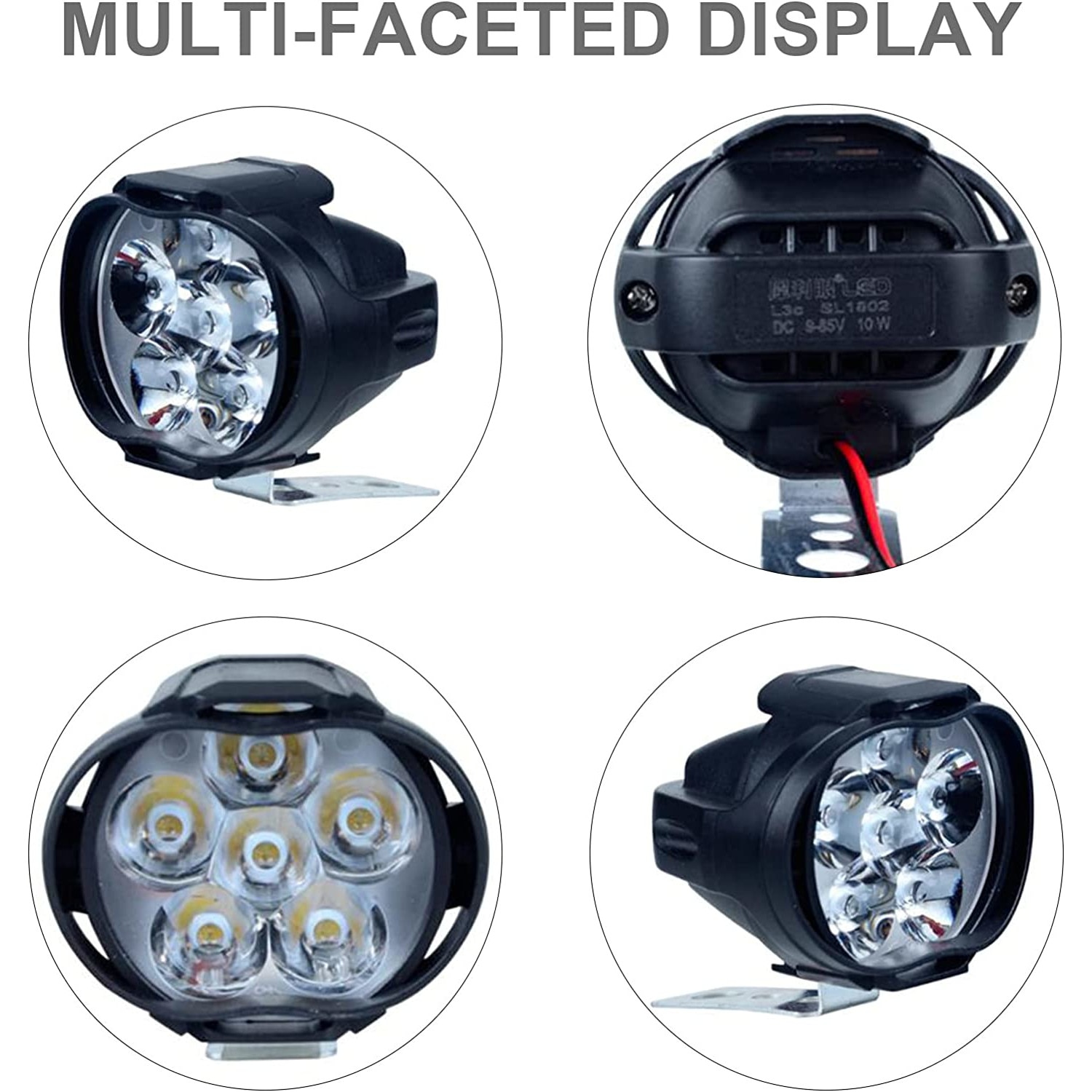 Set 2 faruri LED motociclete, 6000 k, 10 W, Negru - eMAG.ro