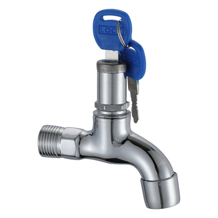 Robinet antifurt pentru chiuveta exterior, Aliaj de zinc/Inox, 20 mm ...