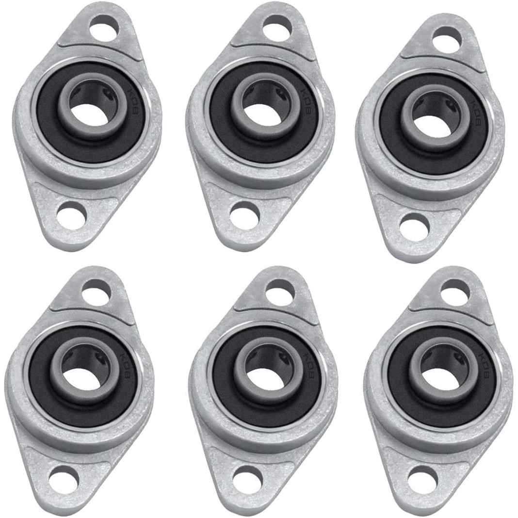 Set 6 rulmenti cu flansa, Zinc, 10mm, Argintiu/Negru - eMAG.ro
