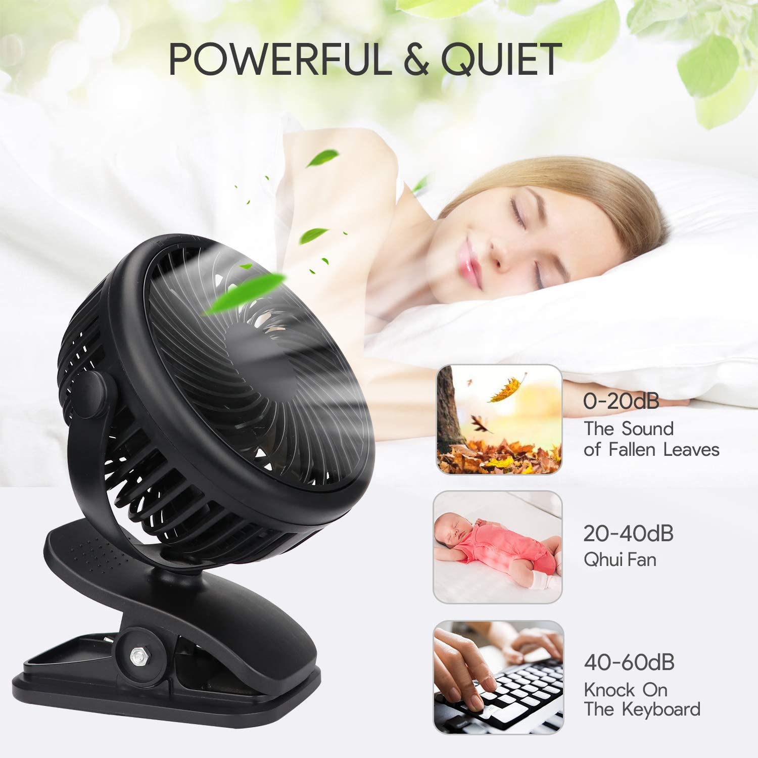 Mini ventilator portabil de birou, 3 viteze, 3.7 V, Negru - eMAG.ro