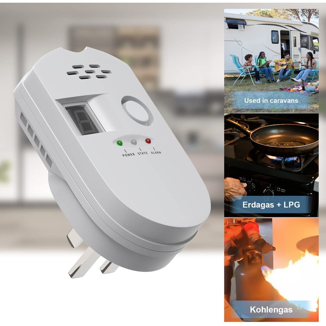 Detector digital de gaze naturale, Afisaj LED, 85 dB, 2W, 120x69 mm ...