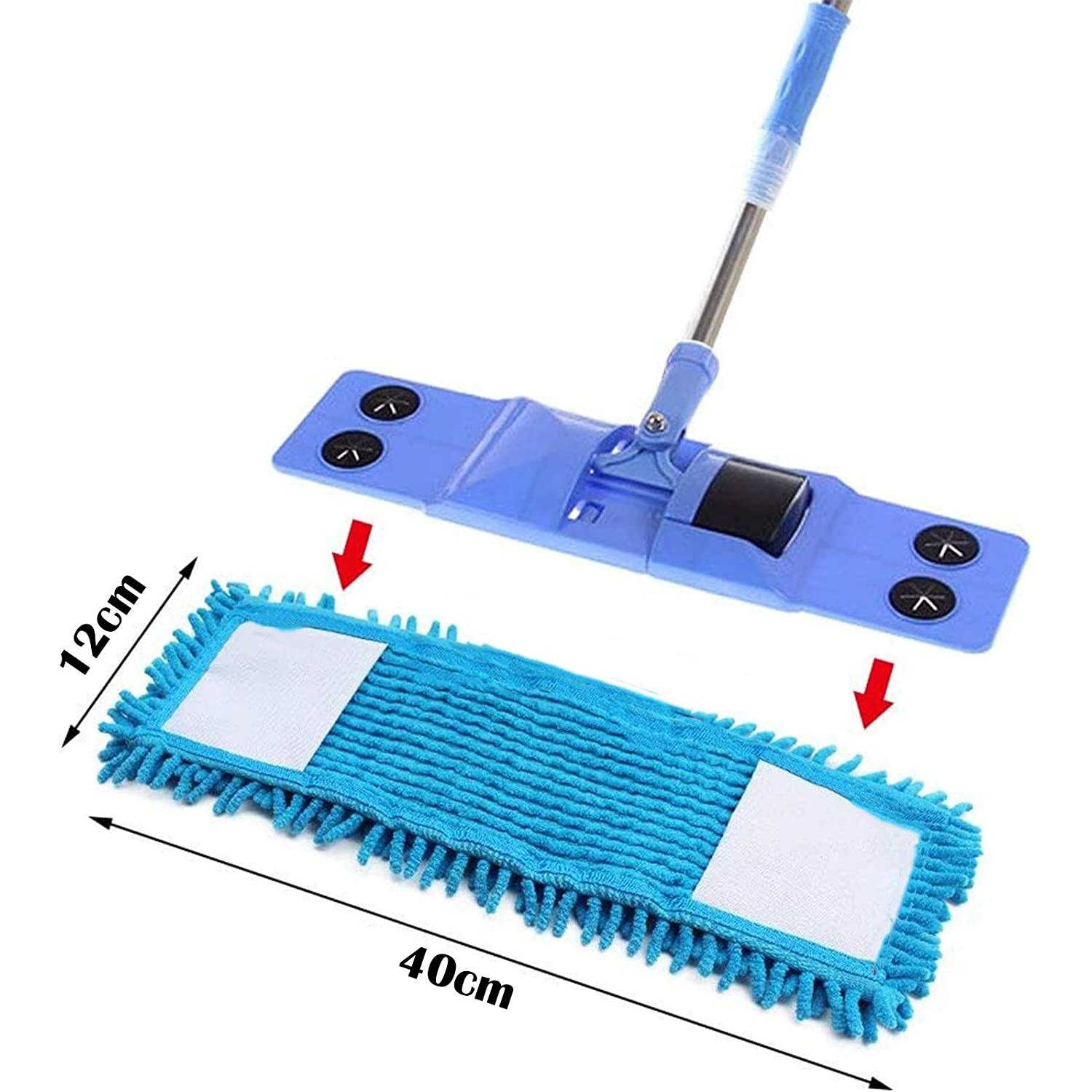 Set de 4 mopuri de curatare extensibile, Microfibra, 40 x 12 cm - eMAG.ro