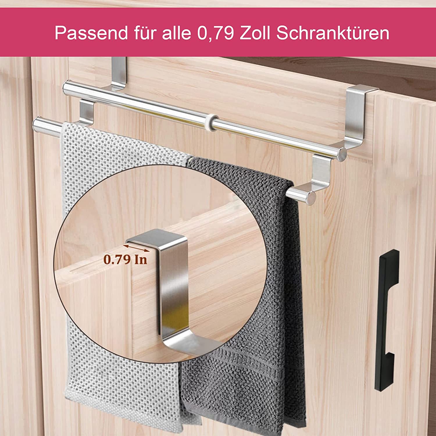 Suport prosoape extensibil, Inox, 27-405 cm, Argintiu - eMAG.ro