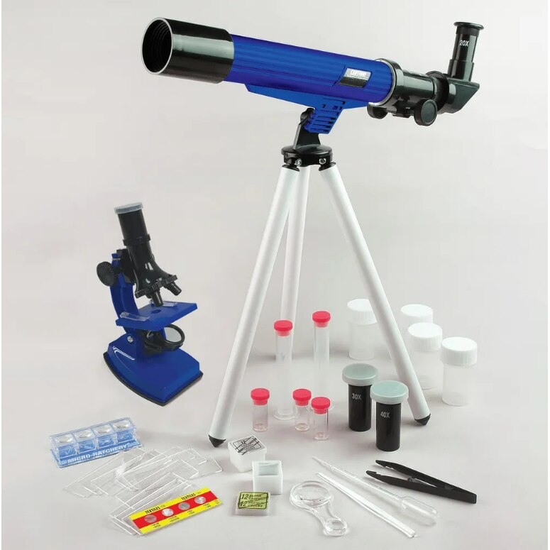 Детски игрален комплект Science Tech, Microscope and Telescope, 8 ...
