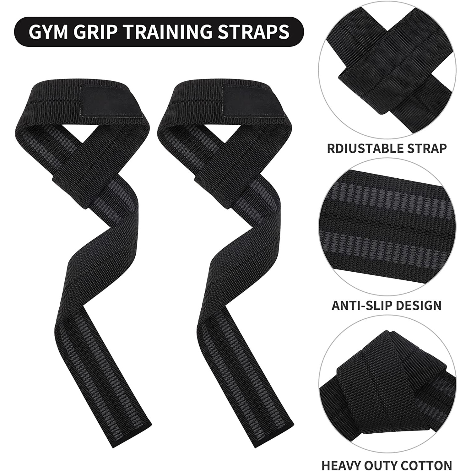 Chingi pentru ridicare de greutati, Bumbac/Neopren, Anti-alunecare ...