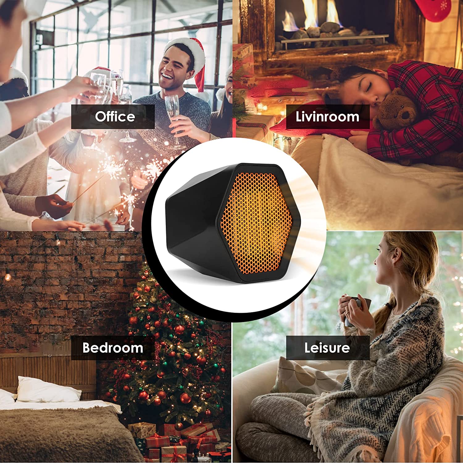 Mini incalzitor cu ventilator, 600W, 2 setari de temperatura, Protectie ...