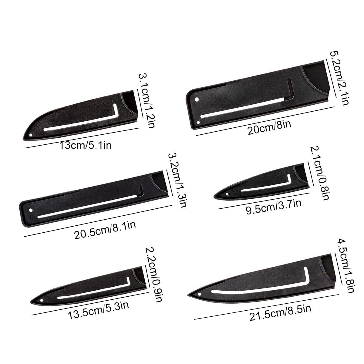 Set 6x teaca protectie cutite, ABS, Diverse marimi, Negru - eMAG.ro