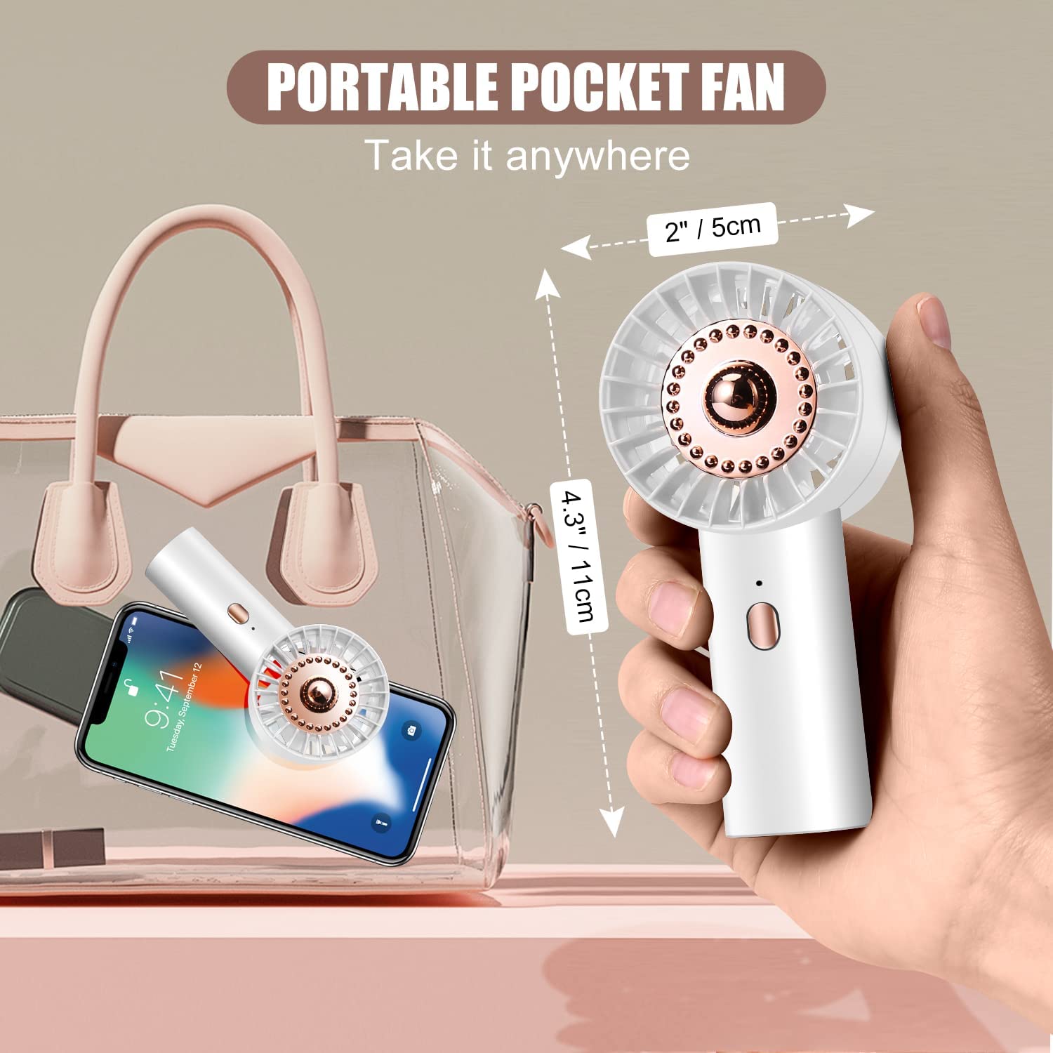 Ventilator portabil, 3 viteze, Incarcare USB, Alb - eMAG.ro