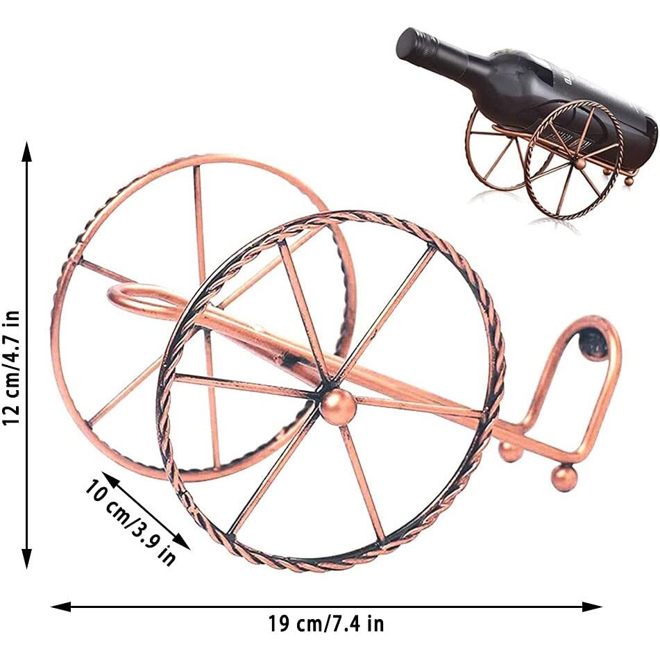 Raft retro cu roti pentru vin, Fier, 19x10x12 cm - eMAG.ro