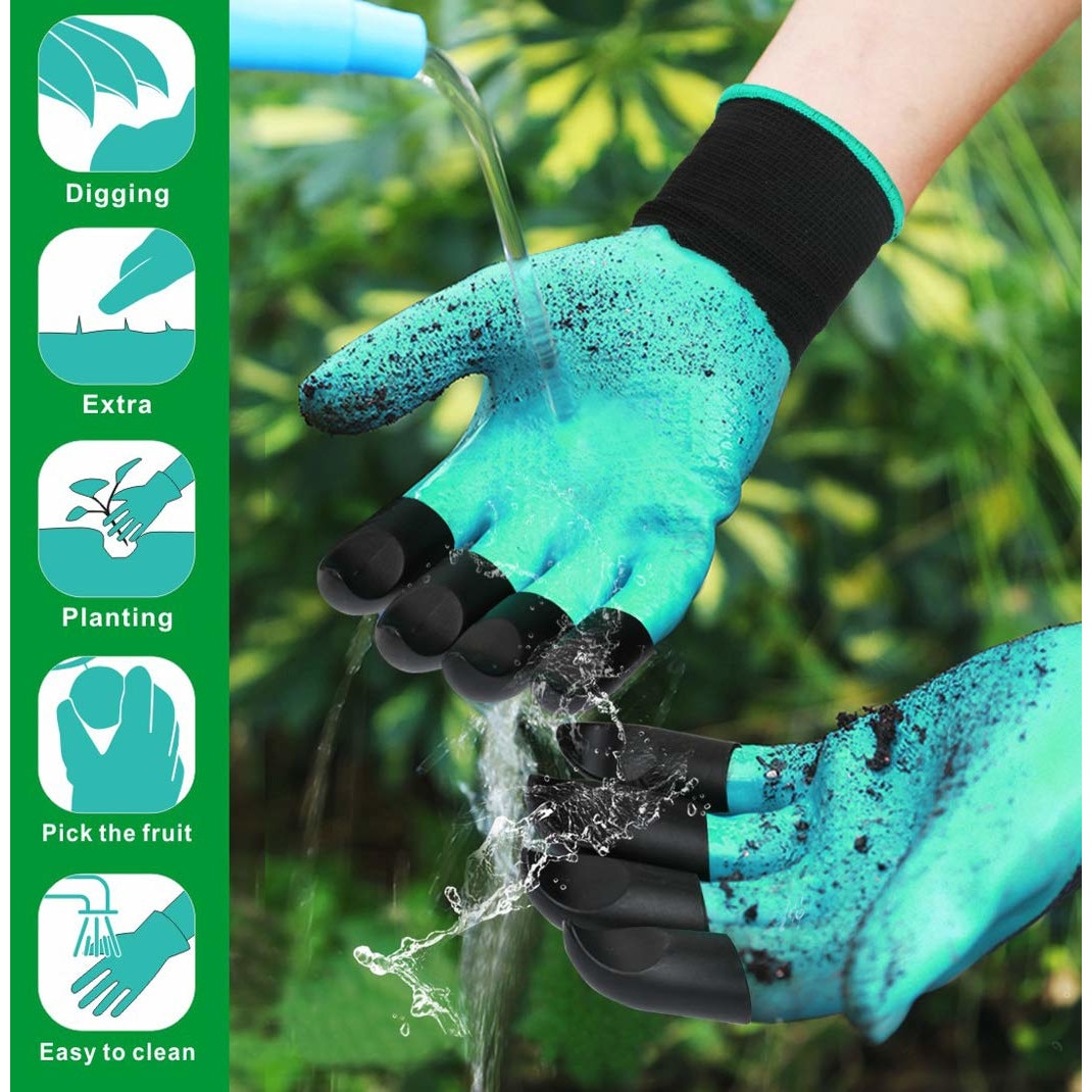 Manusi de gradina, Plastic/Impermeabil, Verde/Negru - eMAG.ro