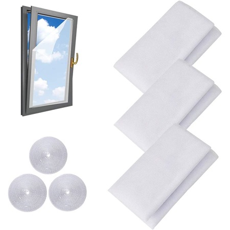 Set de 3 plase pentru geam, Poliester, Alb - eMAG.ro