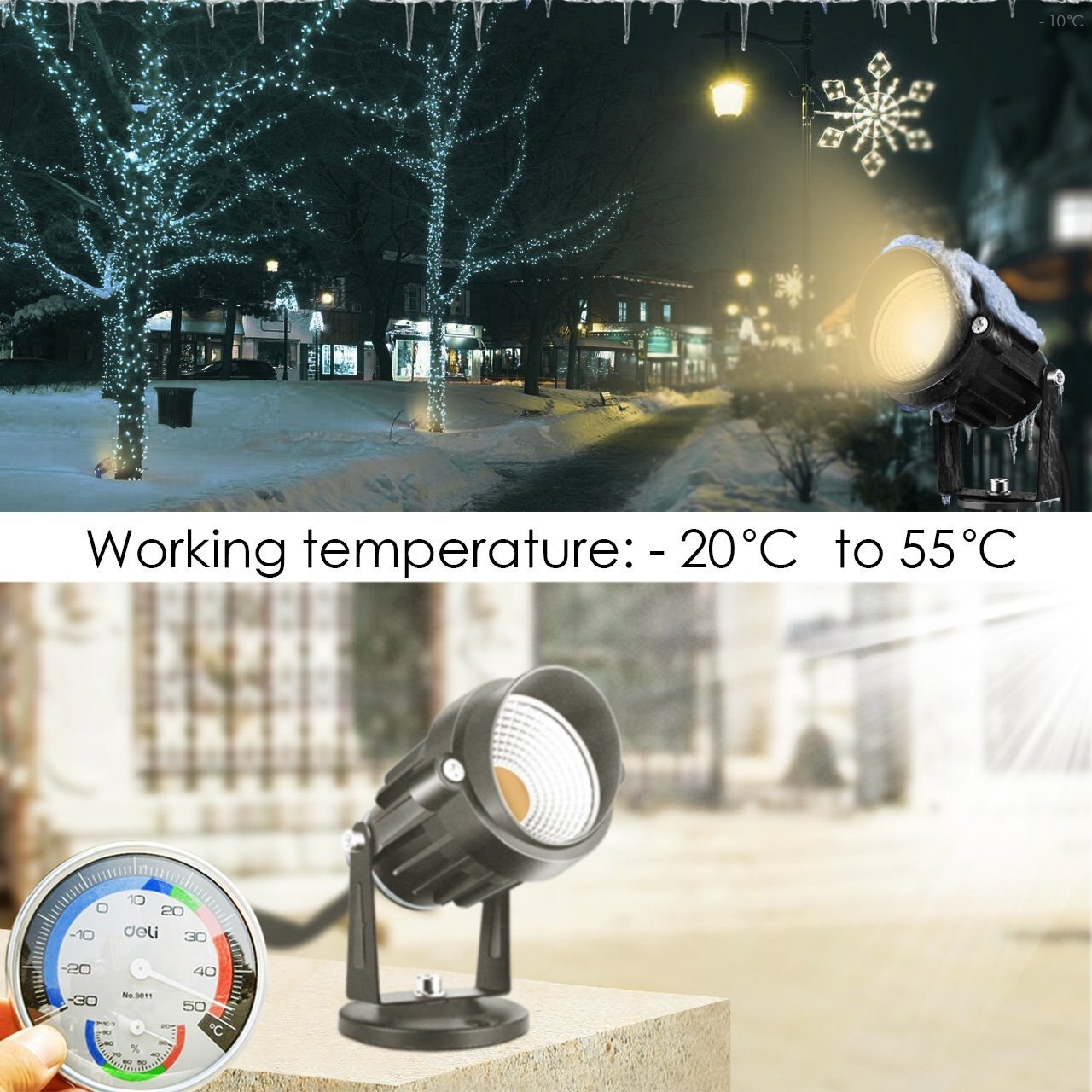 Lampa de gradina cu LED, Starlight, LED 7W 220V cip COB, lumina alba ...