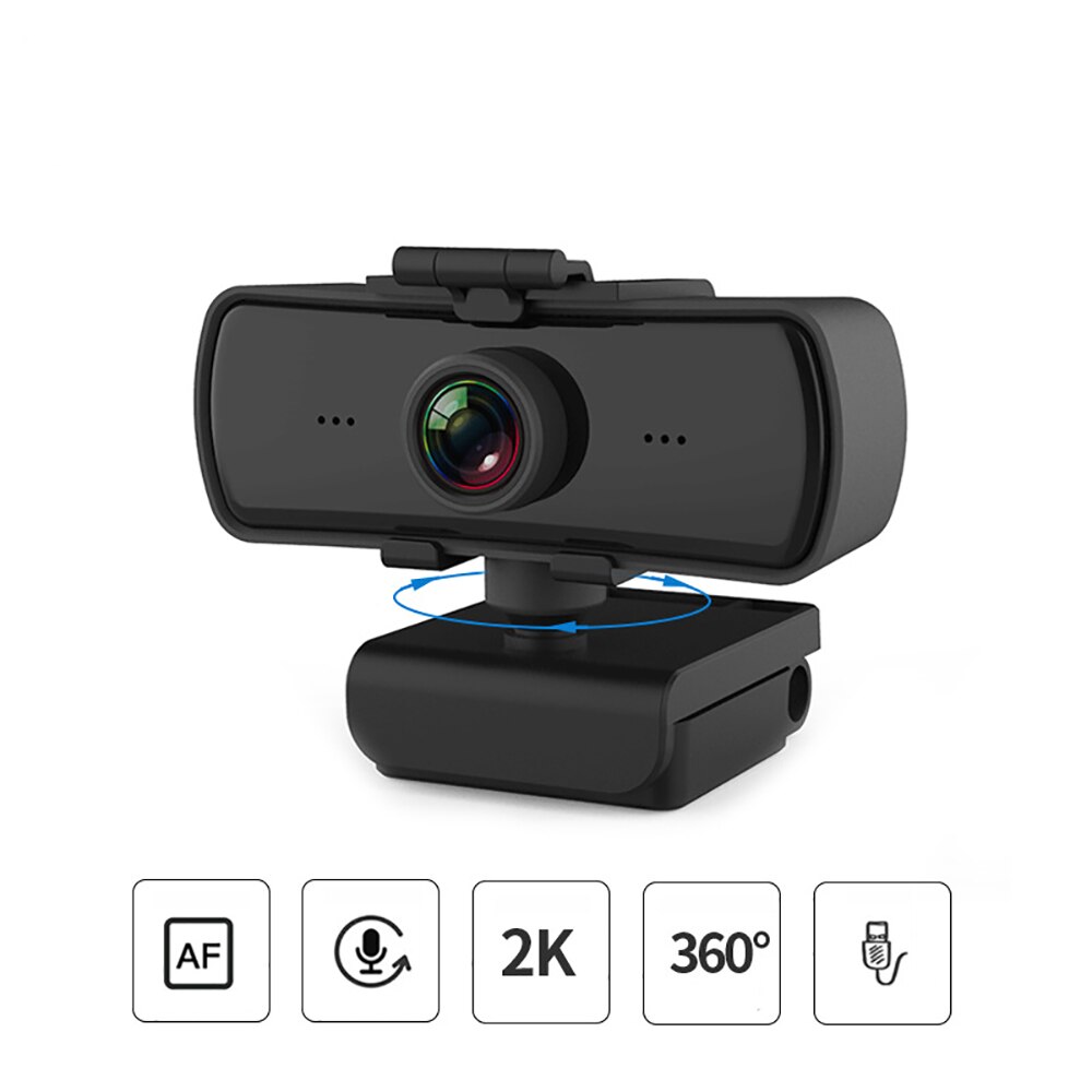 Webkamera 2K Ultra-HD, Sundiguer, 360°-os forgatás, Plug & Play ...