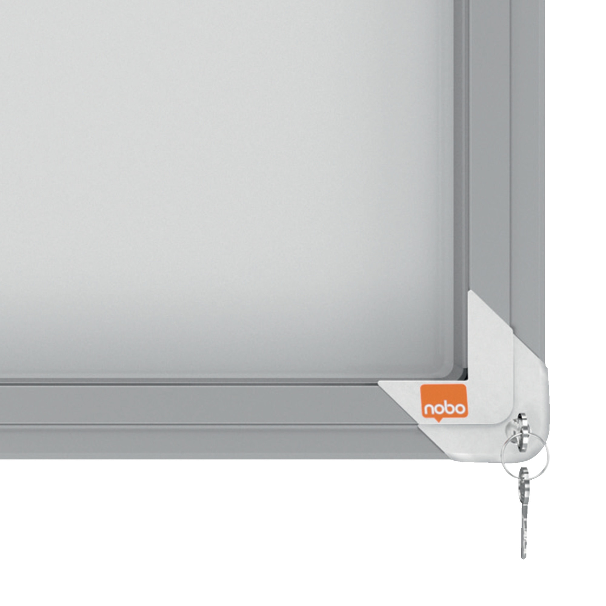 Avizier NOBO Premium Plus, interior, otel emailat, 12x A4, geam glisant ...