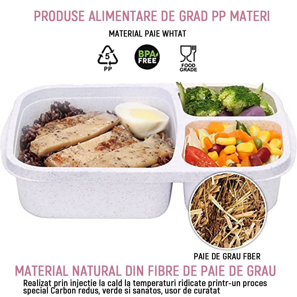 Cutie pranz, Amtok, 3 compartimente, Materiale ecologice, Rezistenta la ...