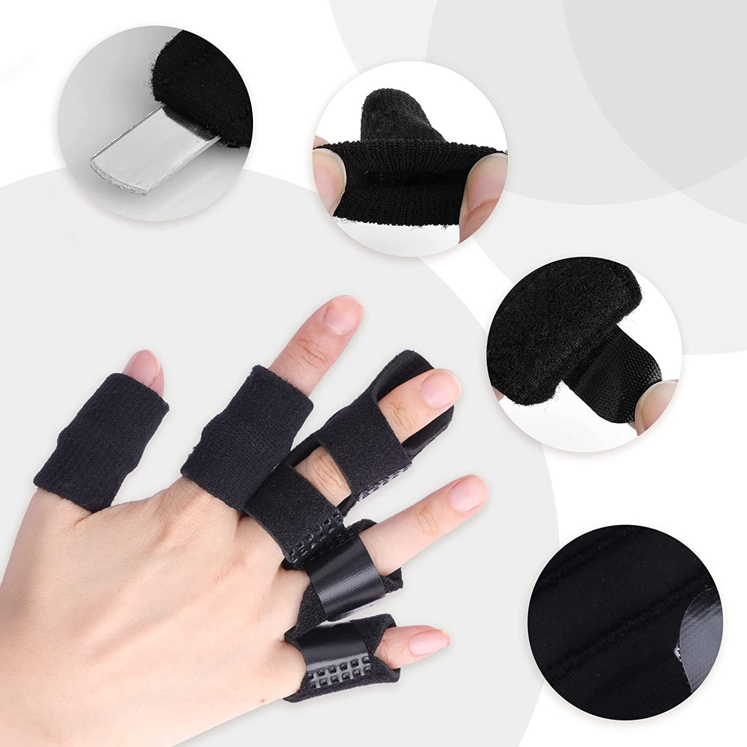 Set 2 bandaje imobilizare deget, YHJ, cu atela din aluminiu, protectie ...
