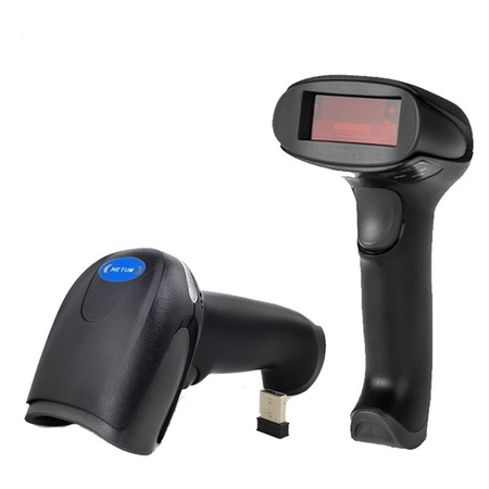 Scanner coduri de bare cu laser 2D/1D, Bomstom, Wireless, USB, Negru ...