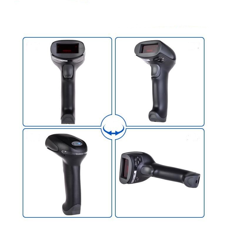 Scanner coduri de bare cu laser 2D/1D, Bomstom, Wireless, USB, Negru ...