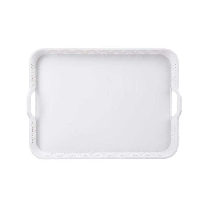 Tava servire, Plastic, 32 x 23.5 x 2 cm, Alb - eMAG.ro