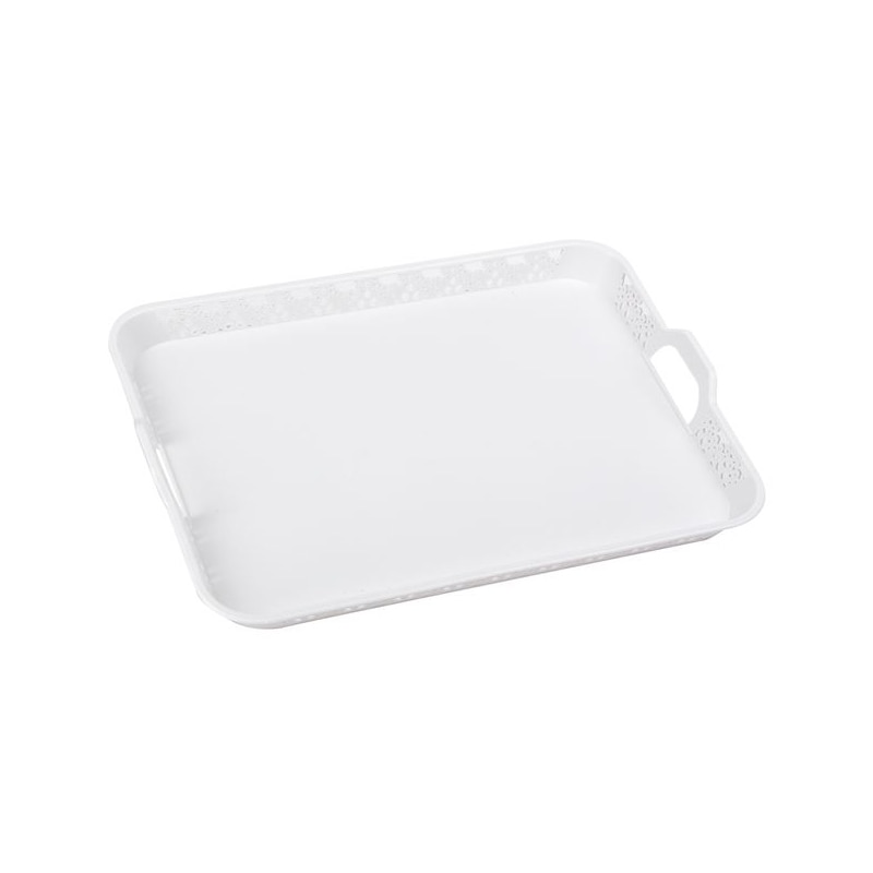 Tava servire, Plastic, 32 x 23.5 x 2 cm, Alb - eMAG.ro