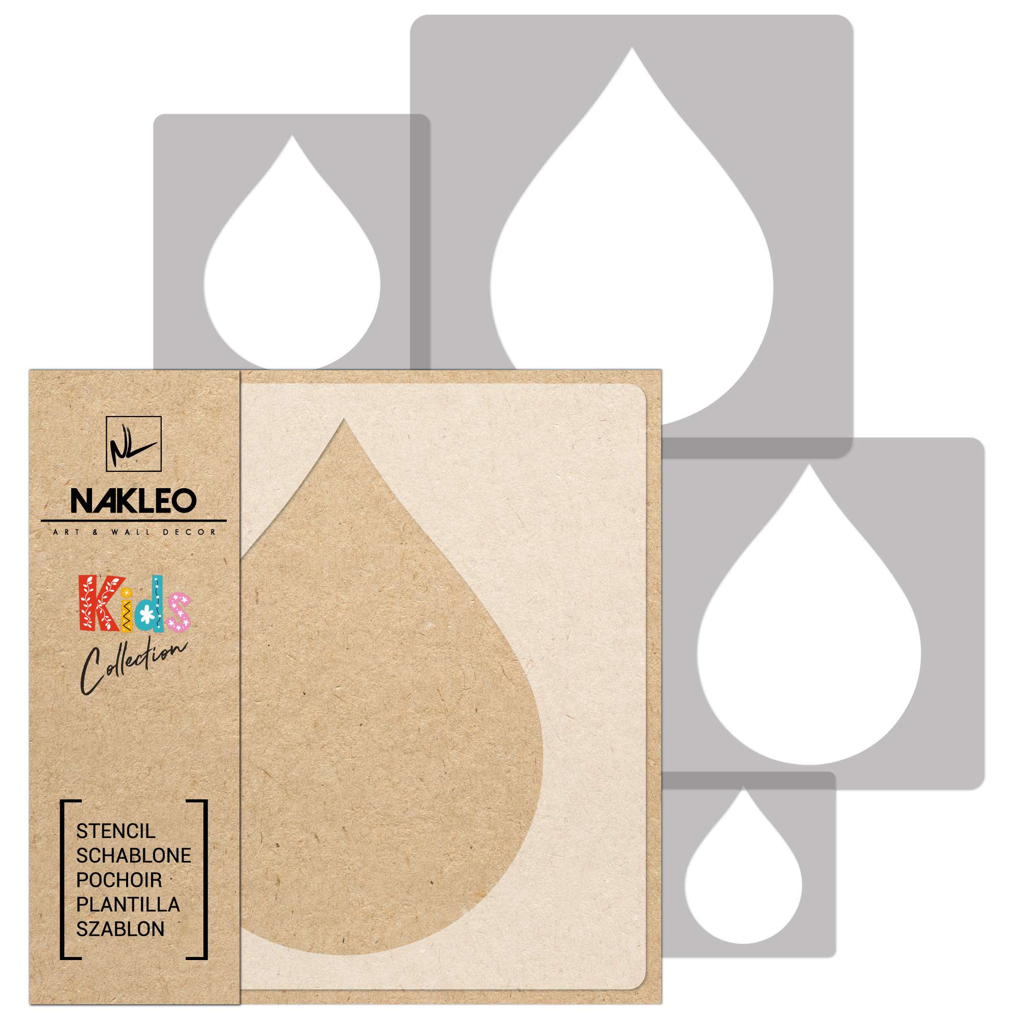 Set 5 sabloane decorative reutilizabile, Nakleo, Drop - eMAG.ro