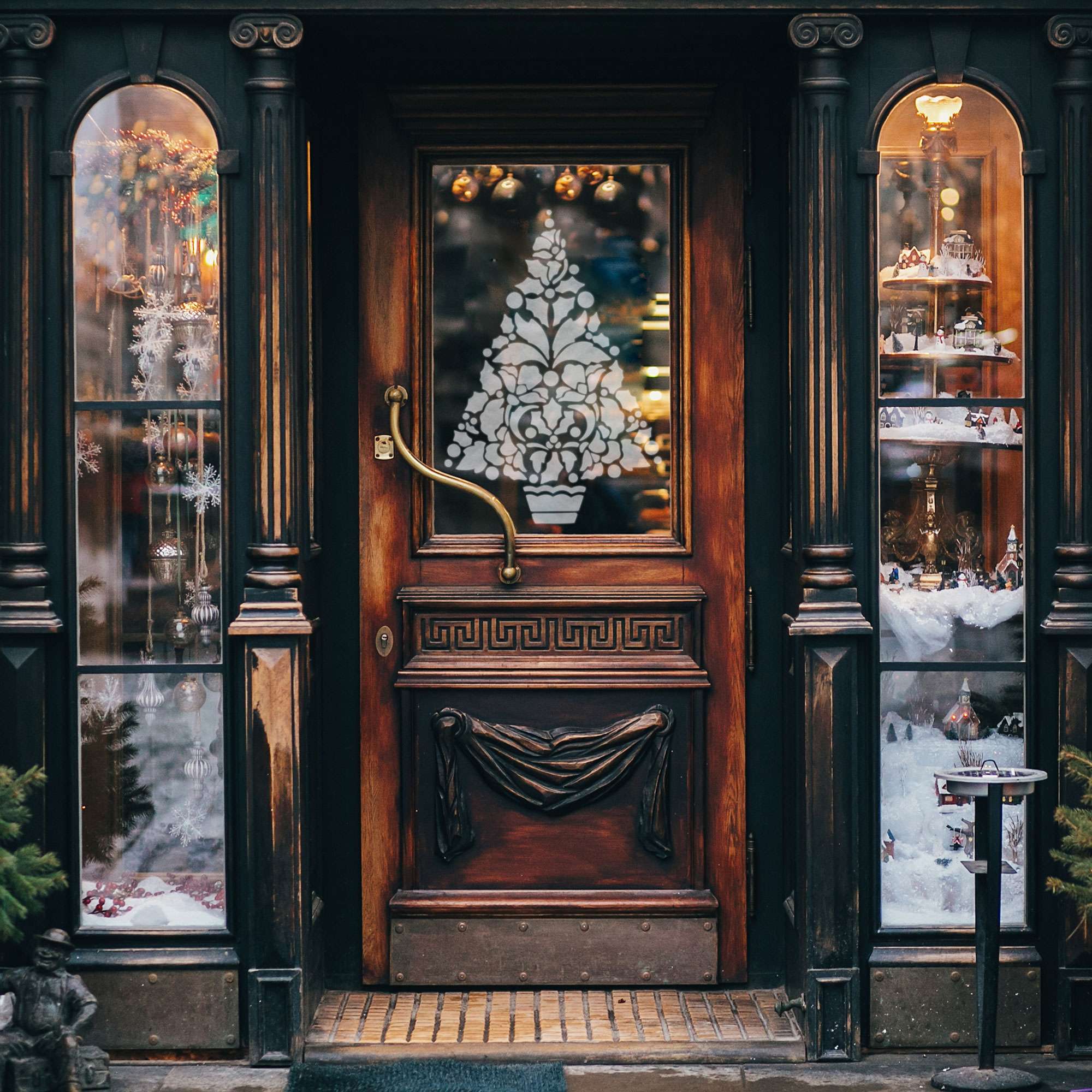 Sablon decorativ reutilizabil, Nakleo, Pom de Craciun, 45 x 65 cm - eMAG.ro