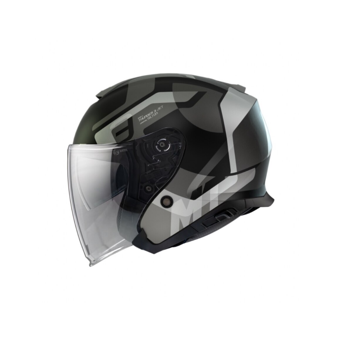 Casca open face MT Thunder III SV Jet Silton B2 gri mat, Marime XL ...