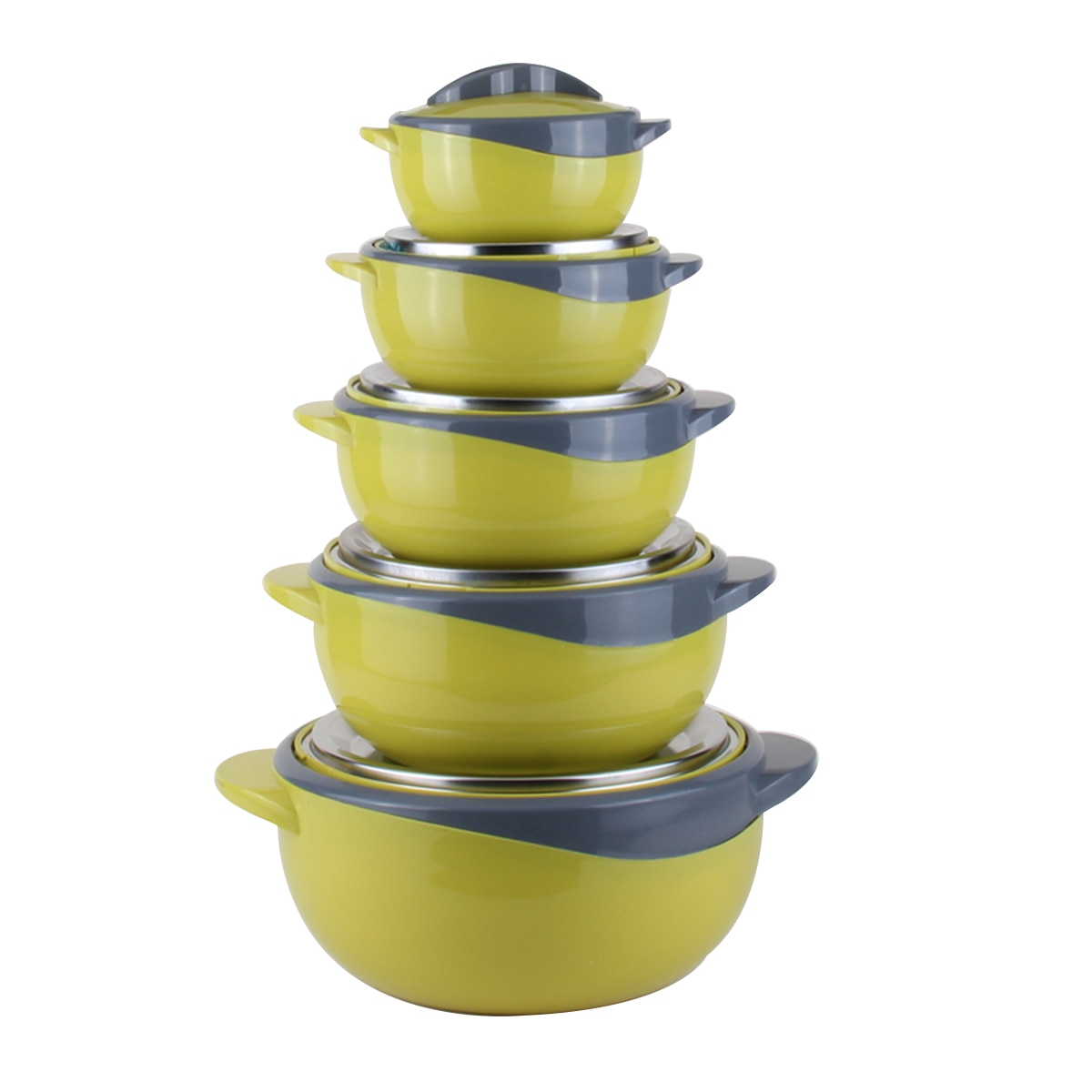 Caserola termica, set 5 piese, cu interior din inox, Naimeed D4795 ...