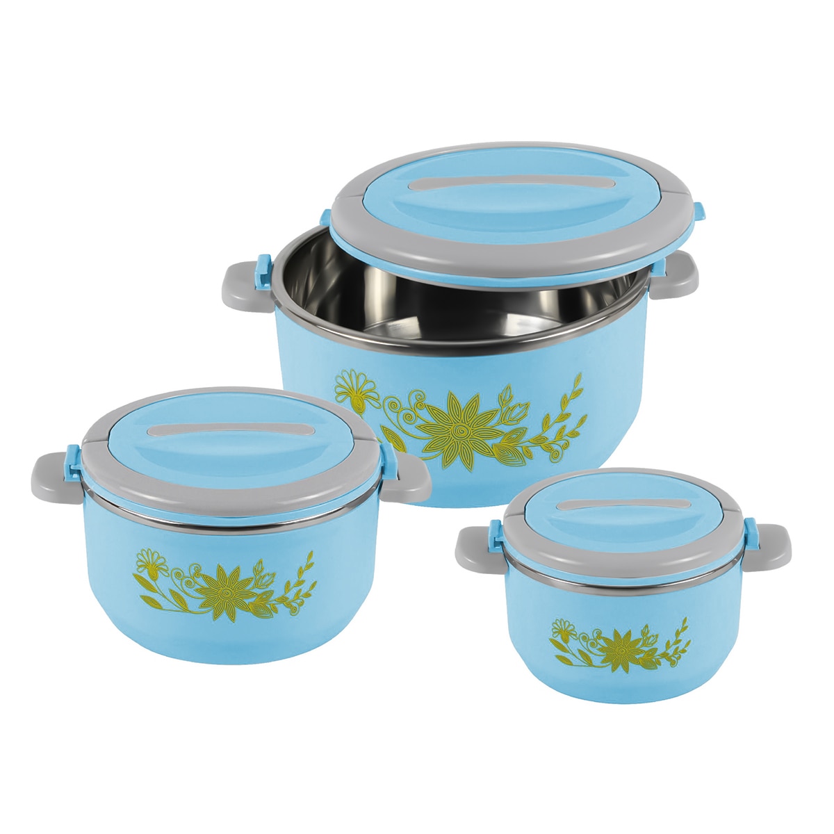 Caserola termica, set 3 piese, cu interior din inox, Naimeed D4810 ...