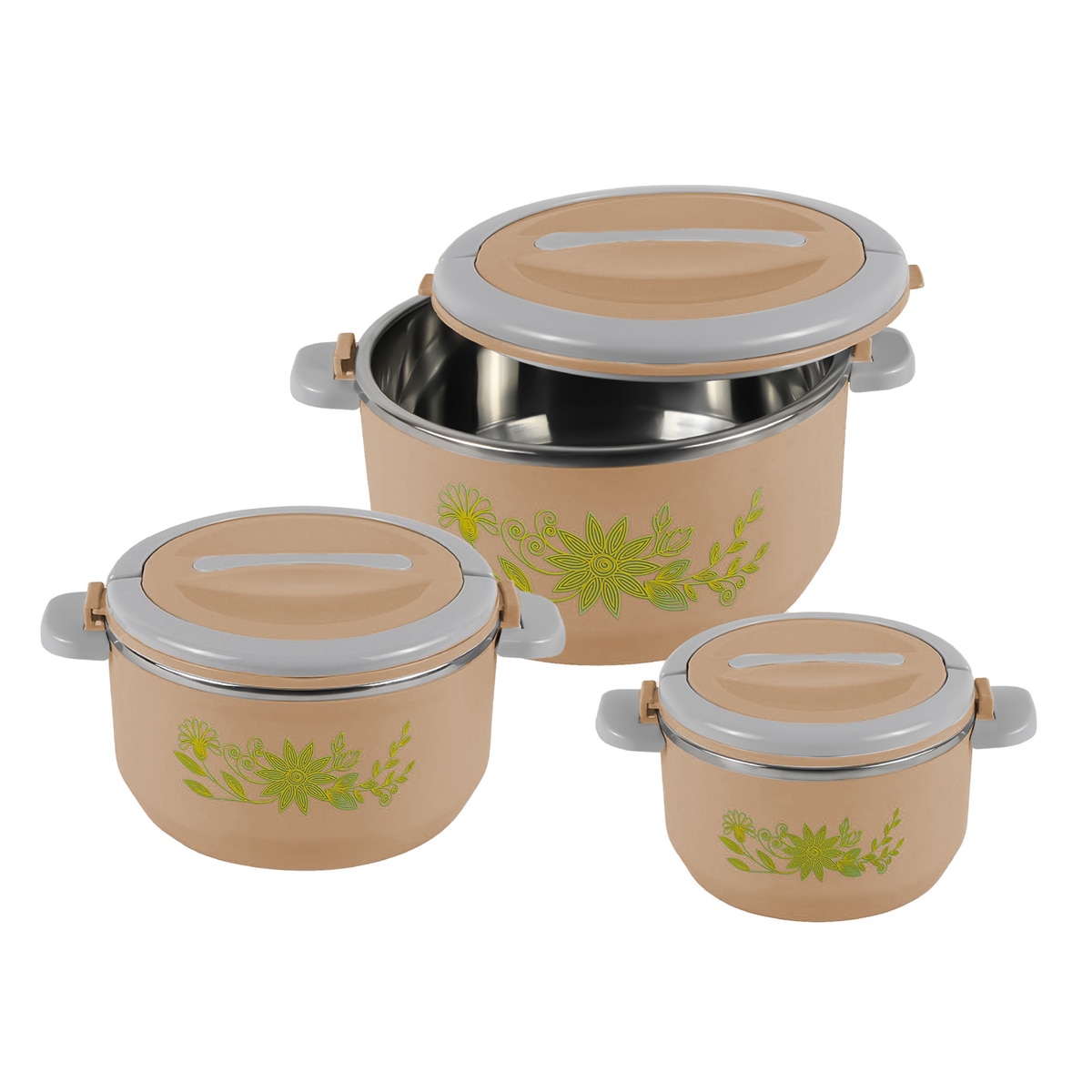 Caserola termica, set 3 piese, cu interior din inox, Naimeed D4810 ...