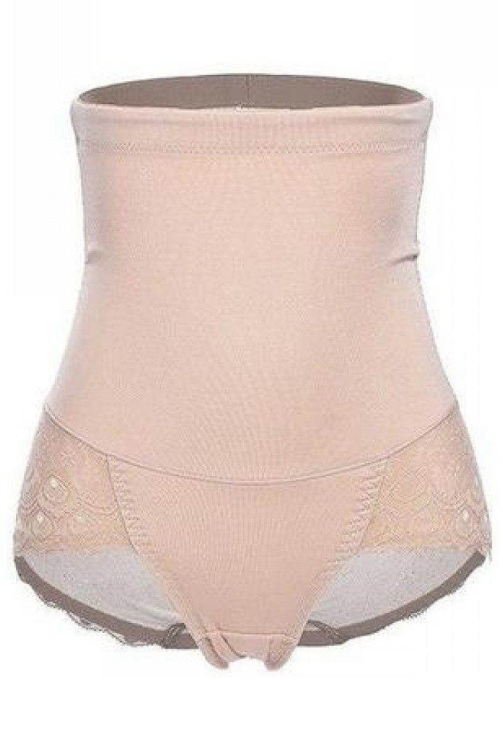 Lenjerie modelatoare tip burtiera cu chilot normal, talie inalta, Bej ...