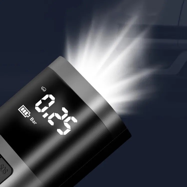 Pompa de aer multifunctionala portabila, 6000mAh, 150 PSI afisaj LCD ...