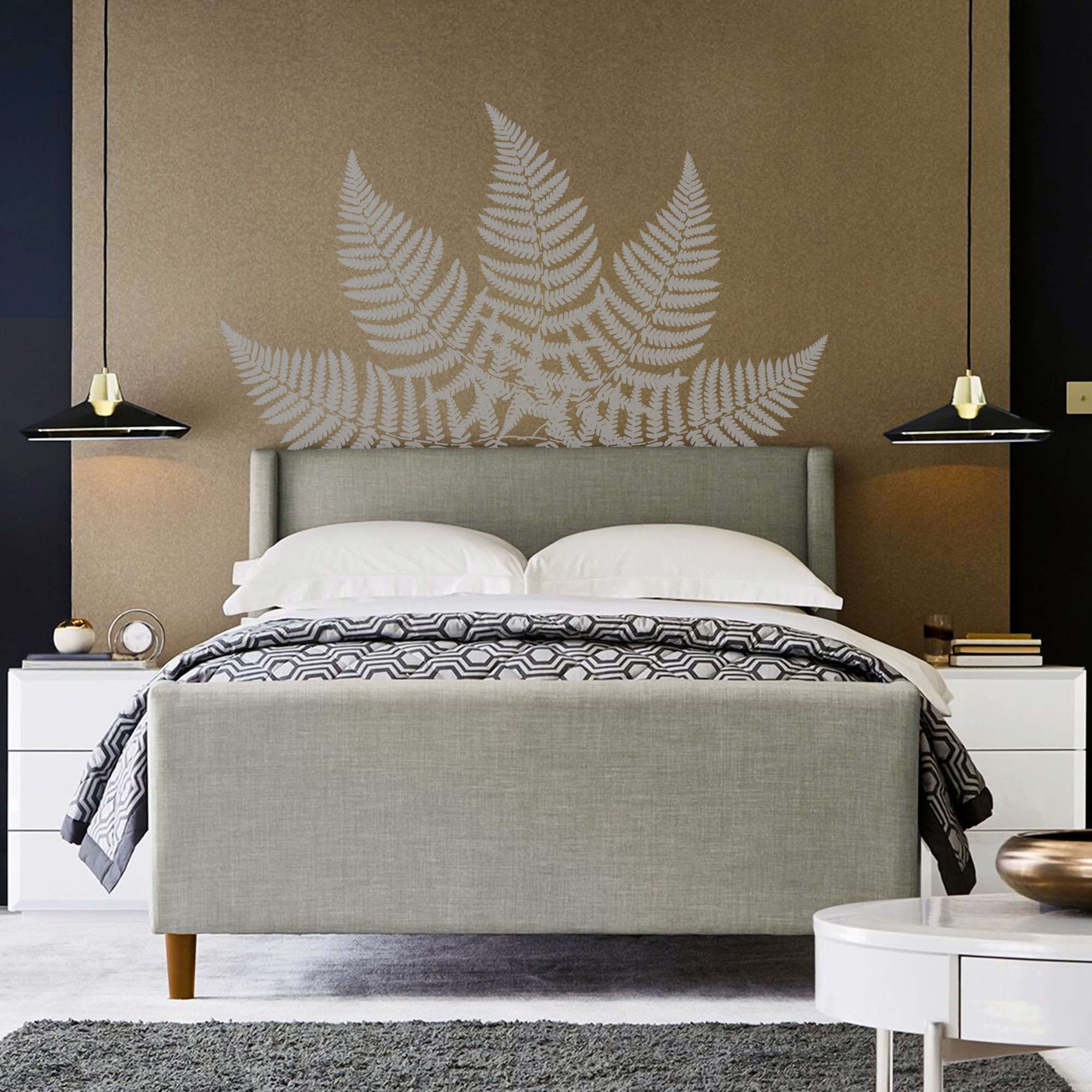 Sablon decorativ reutilizabil, Nakleo, Frunza de feriga, 59 x 95 cm ...
