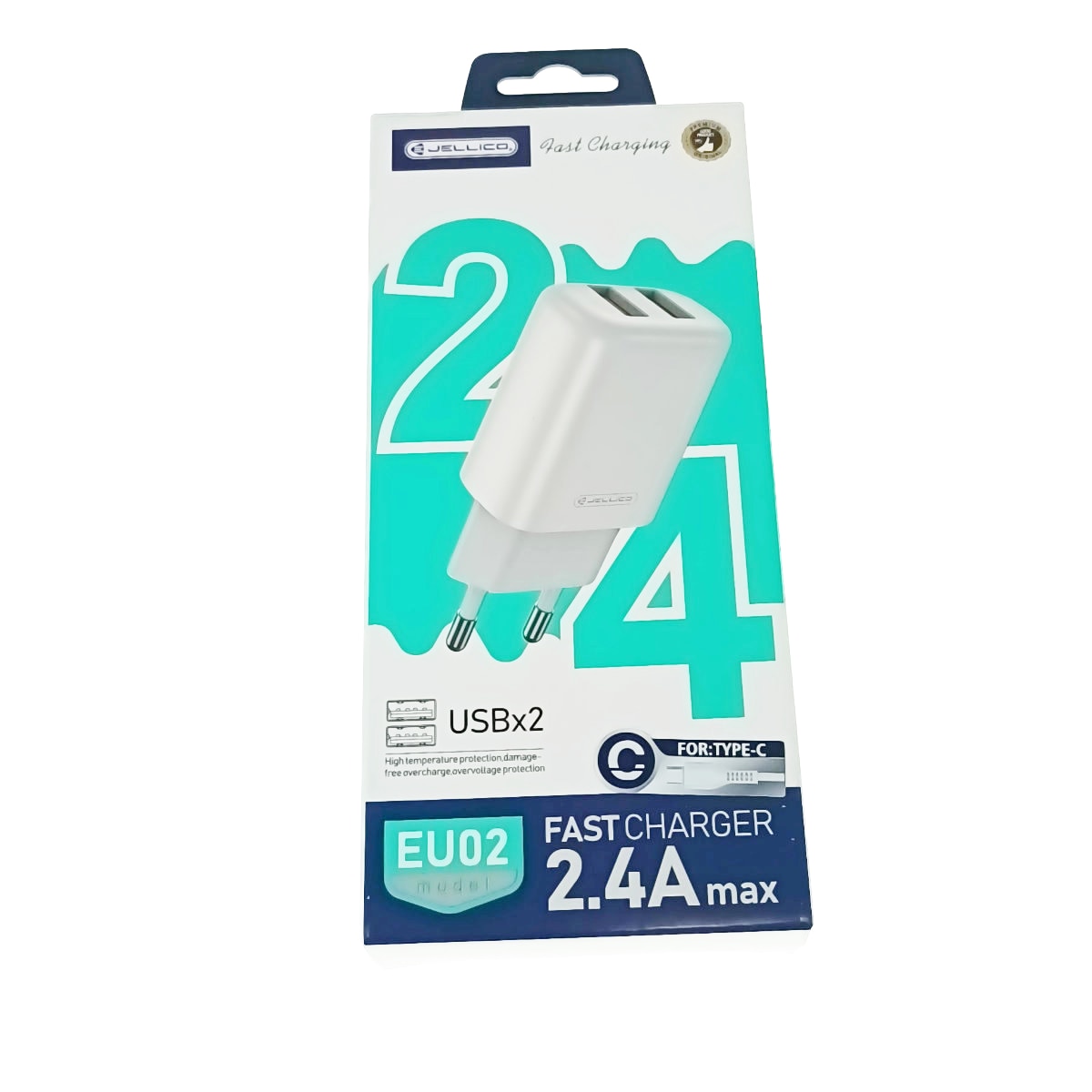Hálózati Töltőkészlet 2 Usb Porttal és Usb C Kábel Hossza 1 M 5 V 2 4