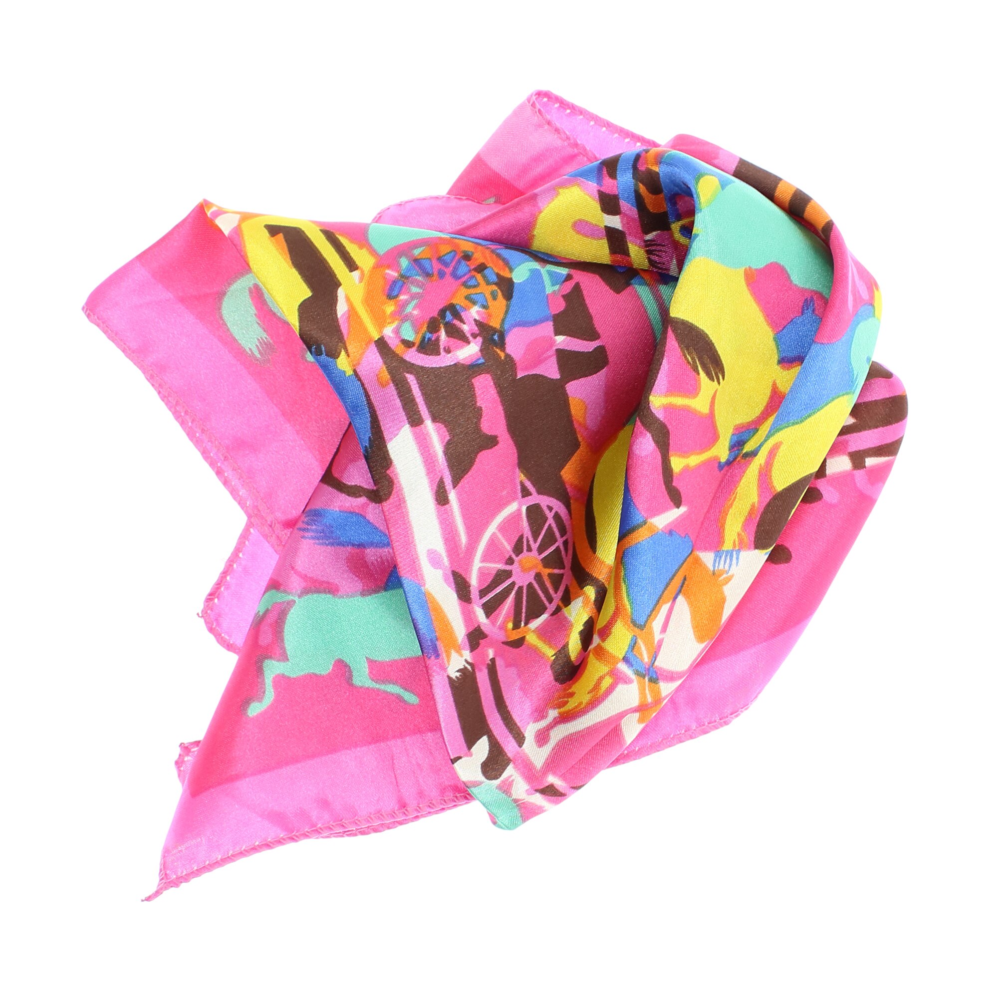 Batic de dama, 50x50 cm, Buticcochet, saten, imprimeu cu cai, Roz ...