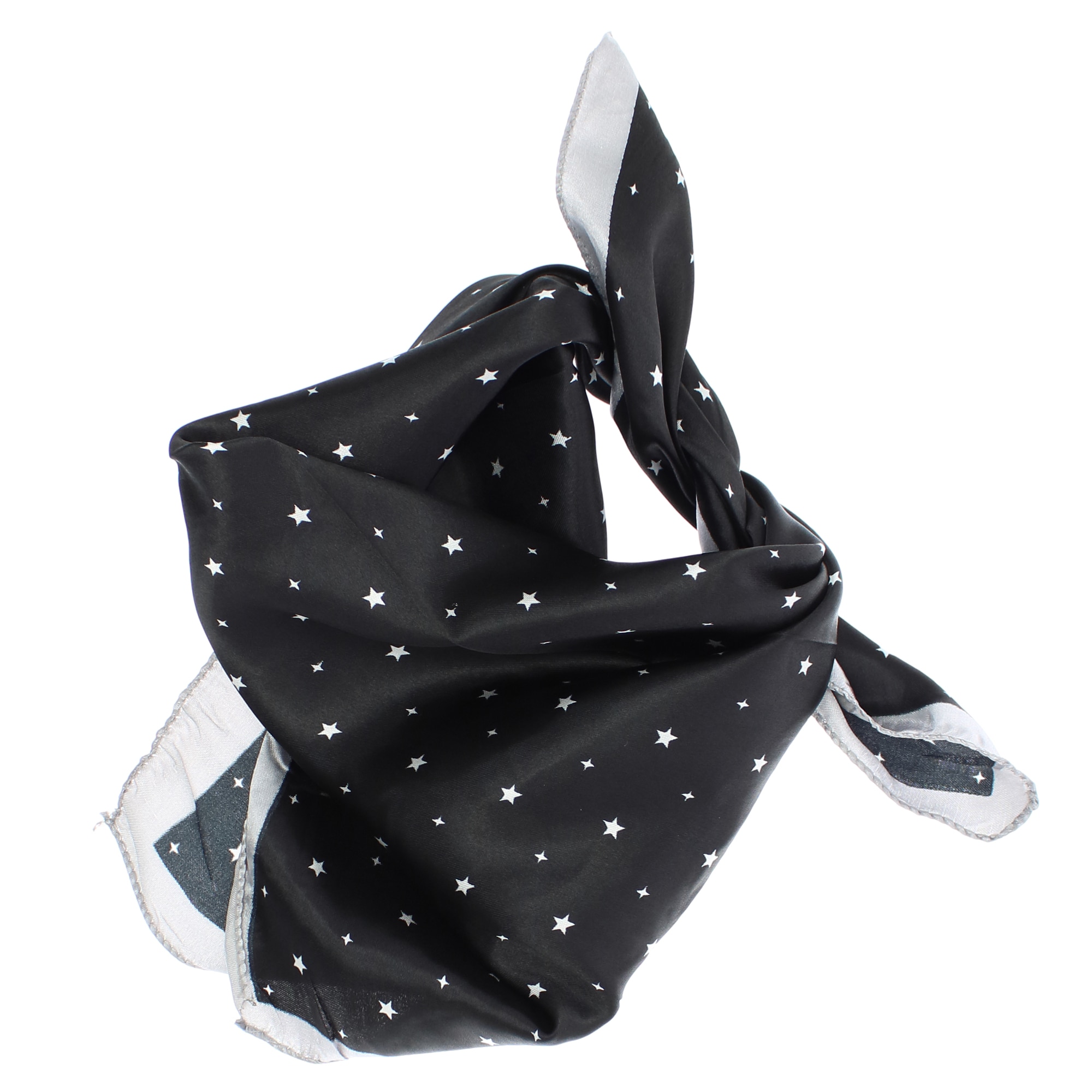 Batic de dama, 50x50 cm, Buticcochet, saten, imprimeu cu stelute, Negru ...