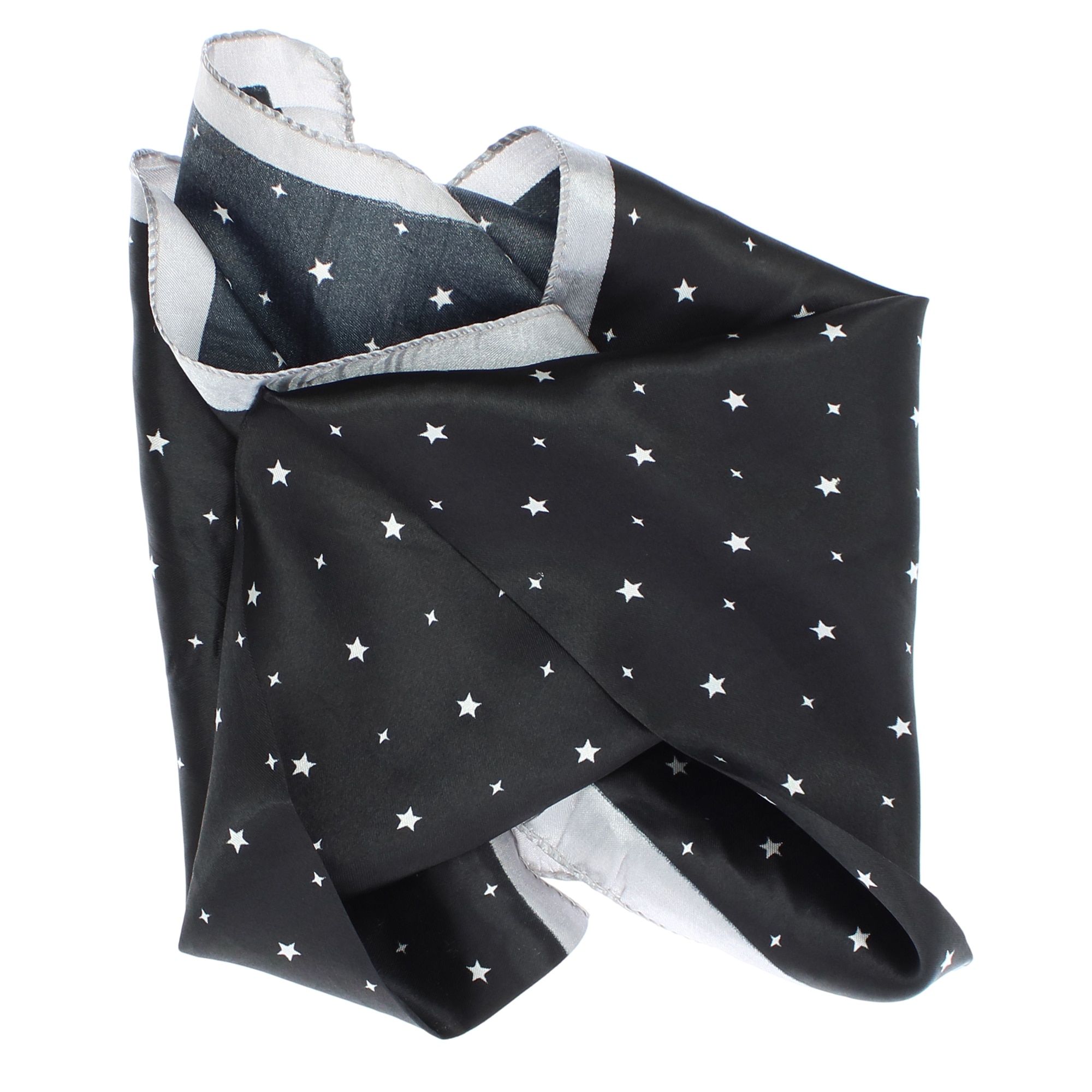 Batic de dama, 50x50 cm, Buticcochet, saten, imprimeu cu stelute, Negru ...