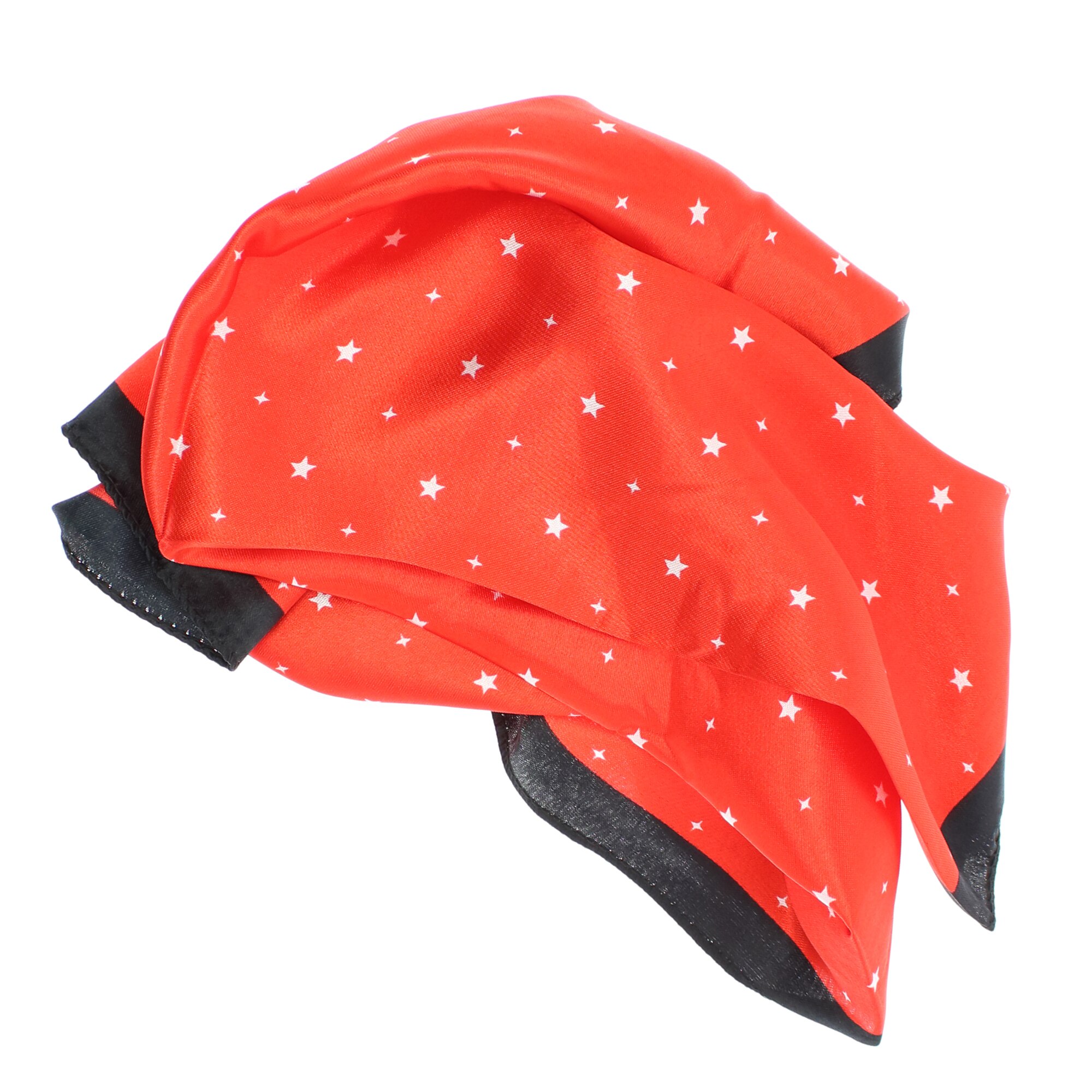 Batic de dama, 50x50 cm, Buticcochet, saten, imprimeu cu stelute, Rosu ...