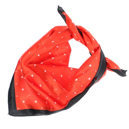 Batic de dama, 50x50 cm, Buticcochet, saten, imprimeu cu stelute, Rosu ...