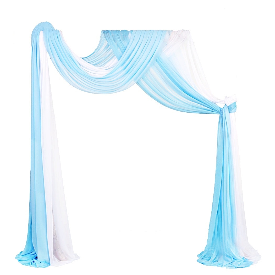 Fundal decorativ petrecere din tull, 150x800cm, albastru deschis/alb ...