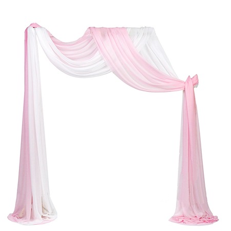 Fundal decorativ petrecere din tull, 150x800cm, roz pudrat/alb - eMAG.ro