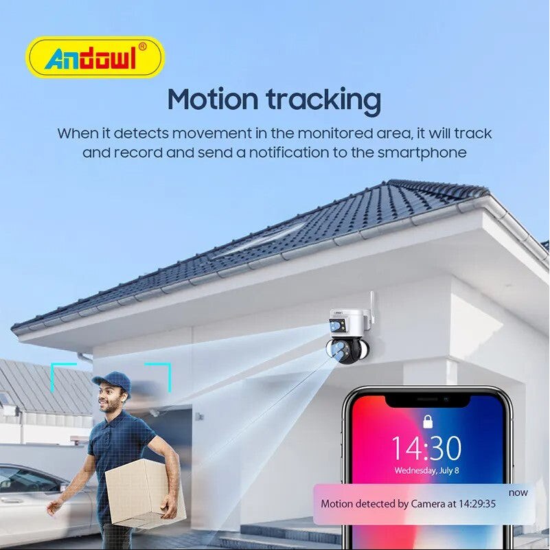 Camera de supraveghere Andowl 4+4MP 4K HD 10X Zoom - eMAG.ro