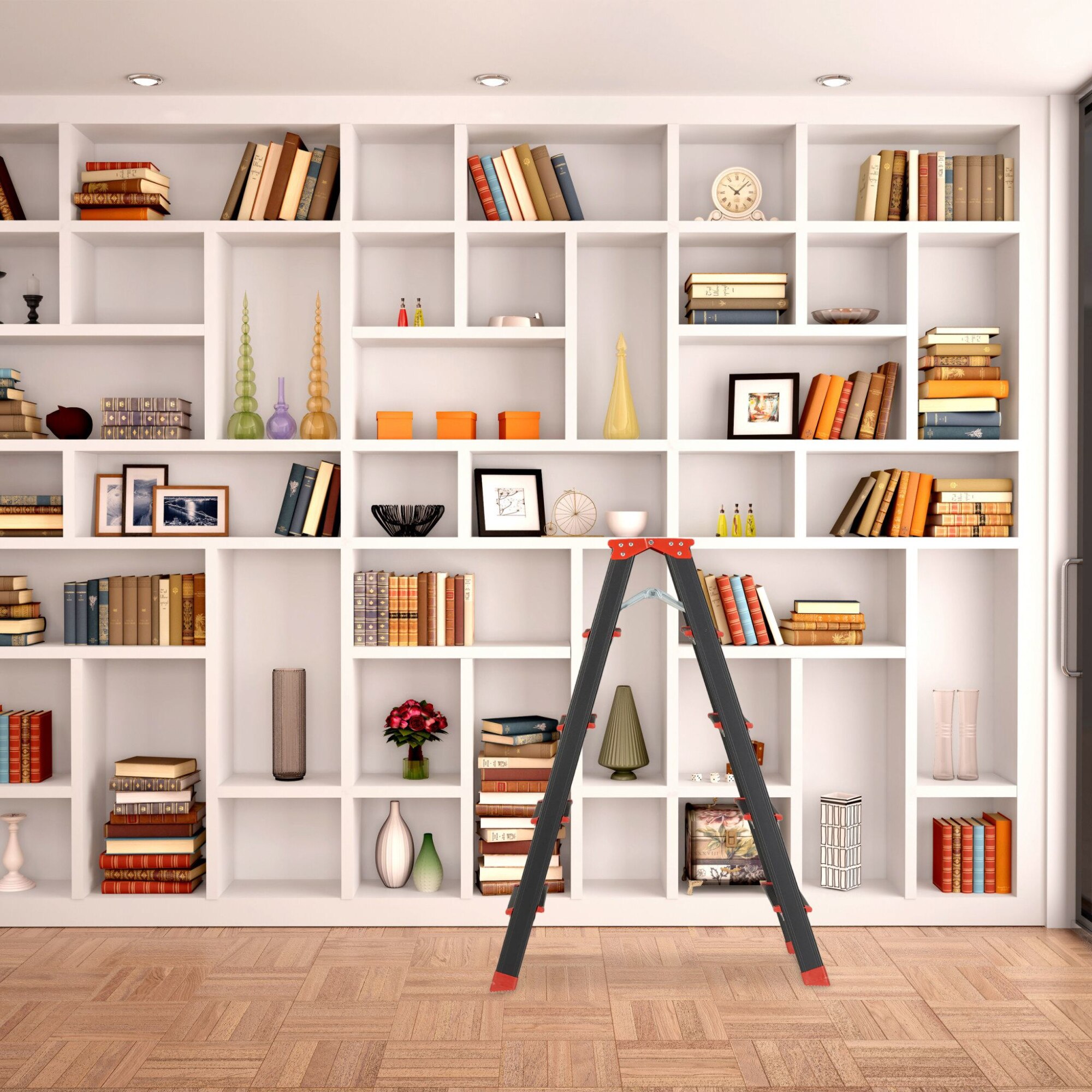 Scara pliabila ultra-usoara, Relaxdays, aluminiu, 5 trepte, sarcina ...