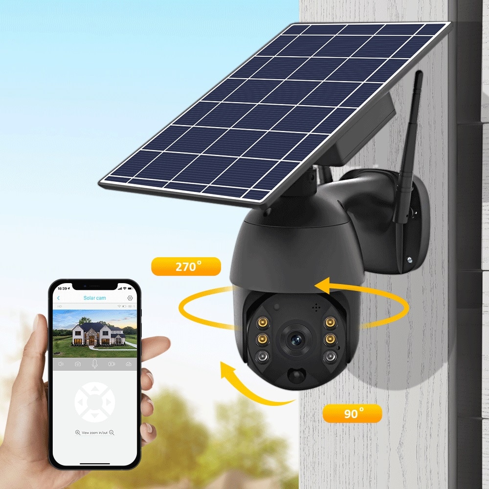 Camera de supraveghere 4G cu Panou Solar, de exterior, Onshop, Full HD ...