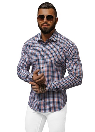 Многоцветна мъжка риза OZONEE O/0322Z M - eMAG.bg