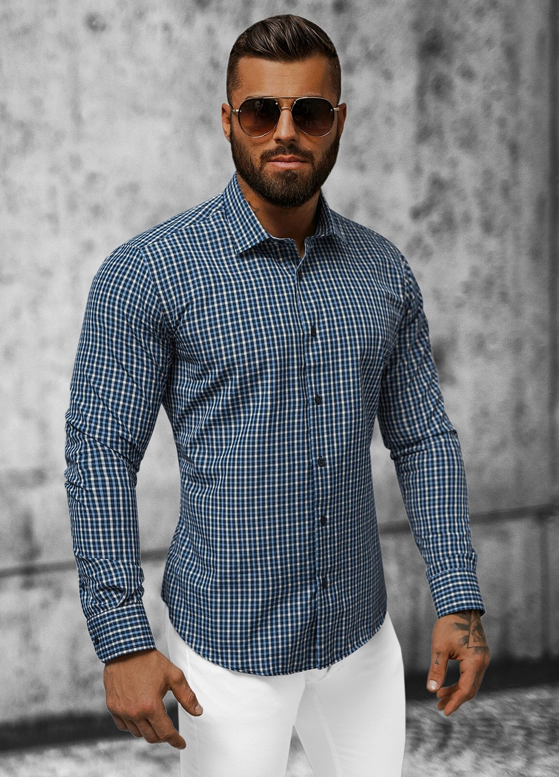 Многоцветна мъжка риза OZONEE O/0522Z L - eMAG.bg