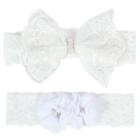 Set 2 bentite pentru nou-nascuti, Dantela, Alb - eMAG.ro